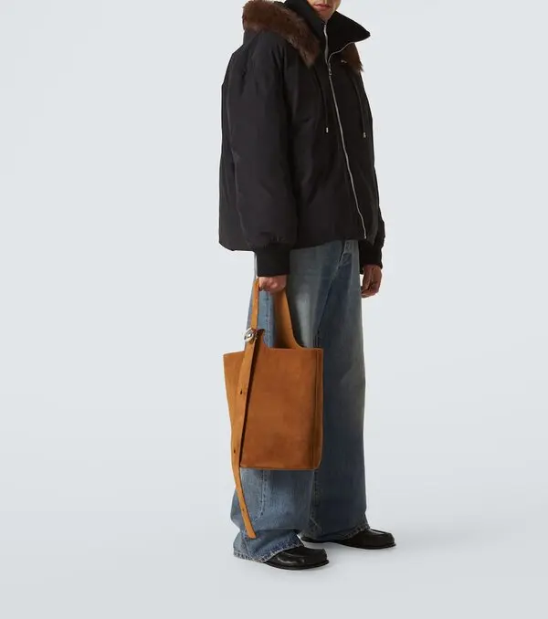 Loewe Pebble Large Suede Tote - Brown