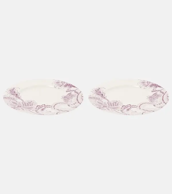 Etro Bloom Set Of 2 Porcelain Charger Plates - Pink