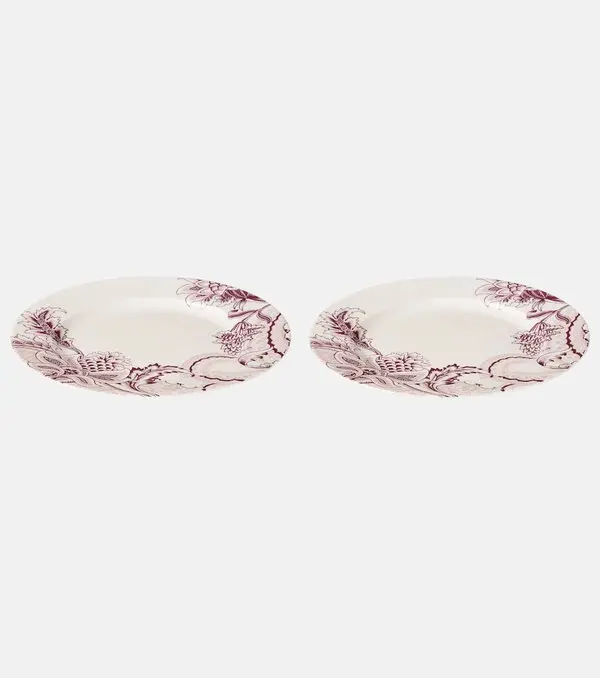 Etro Bloom Set Of 2 Porcelain Charger Plates - Pink