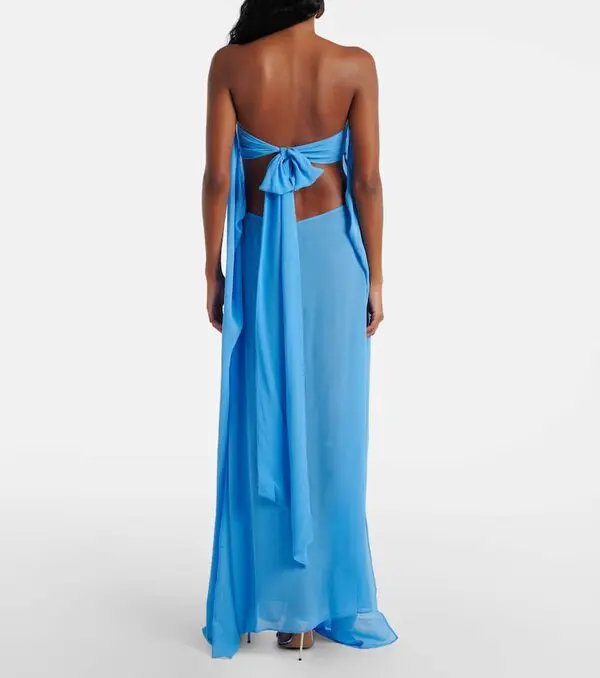 knee length dresses for ladies Christopher Esber // Silk Cutout Maxi Dress  VSP Consignment