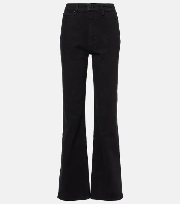 FRAME Arrow High-rise Flared Jeans - Black