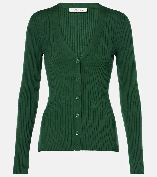 Dorothee Schumacher Essential Ease Wool And Silk-blend Cardigan - Green