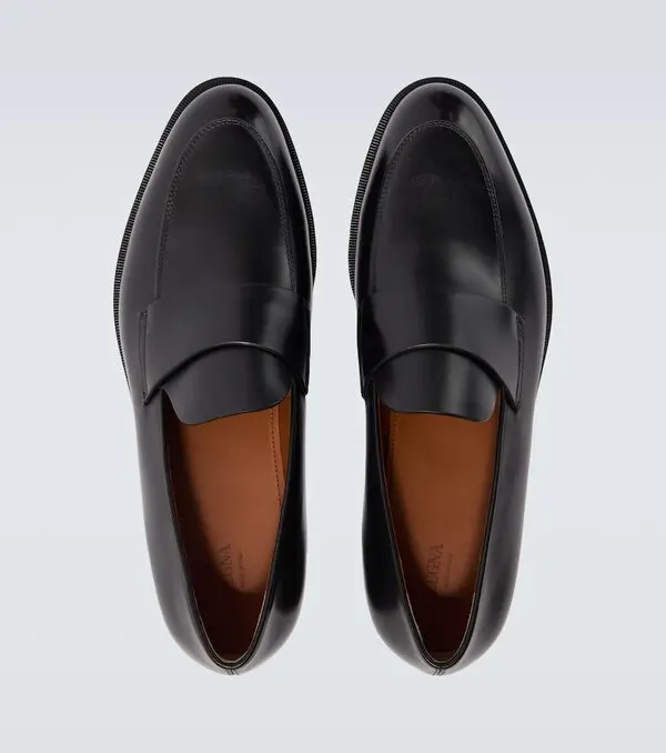 Zegna Leather Penny Loafers