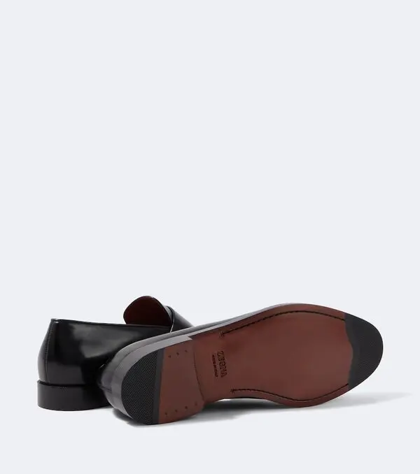 Zegna Leather Penny Loafers