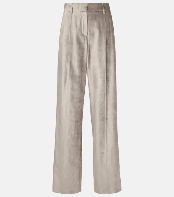 Brunello Cucinelli Cotton-blend Velvet Straight Pants