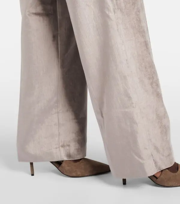 Brunello Cucinelli Cotton-blend Velvet Straight Pants