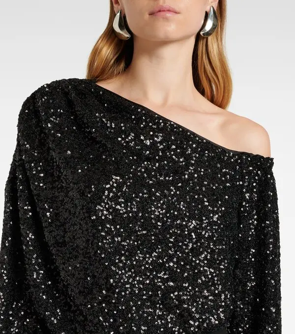 Diane Von Furstenberg Belle Sequined Asymmetric Top