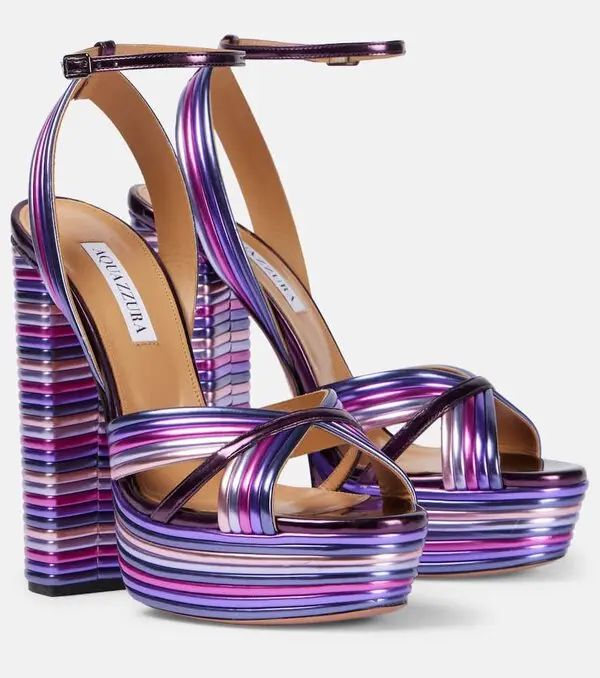 AQUAZZURA Sundance Plateau 140 Platform Sandals - Purple