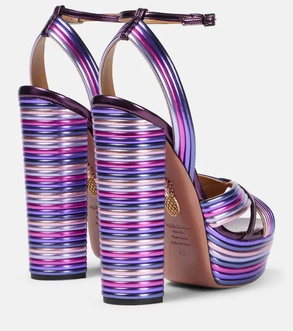 AQUAZZURA Sundance Plateau 140 Platform Sandals - Purple