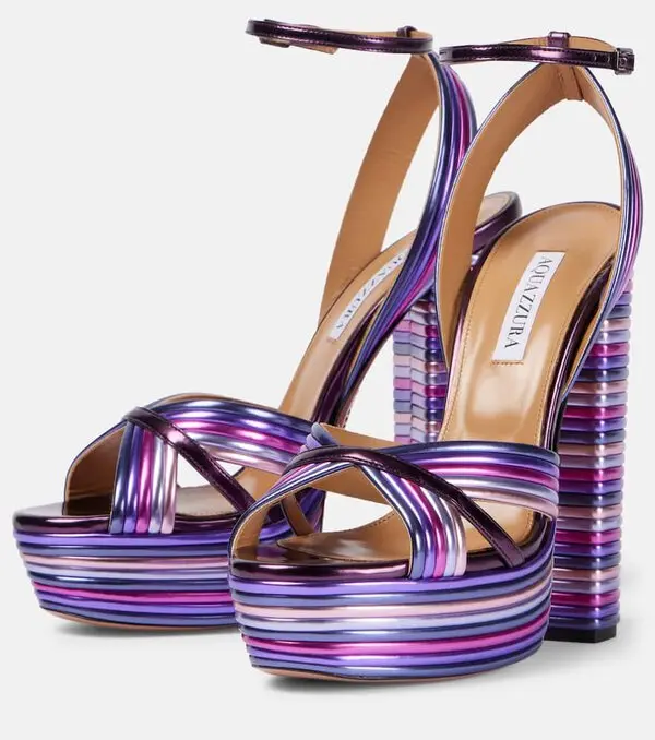 AQUAZZURA Sundance Plateau 140 Platform Sandals - Purple
