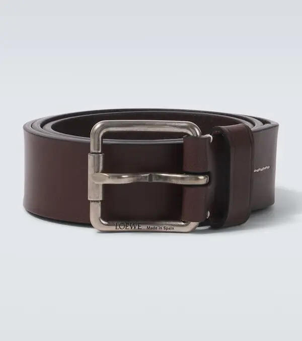 Loewe Roller Curve Leather Belt - Brown