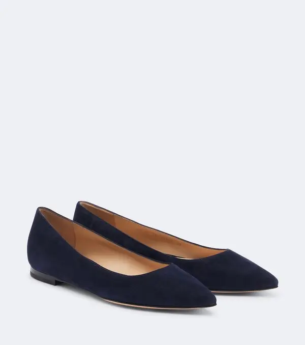 GIANVITO ROSSI Suede Ballet Flats - Blue