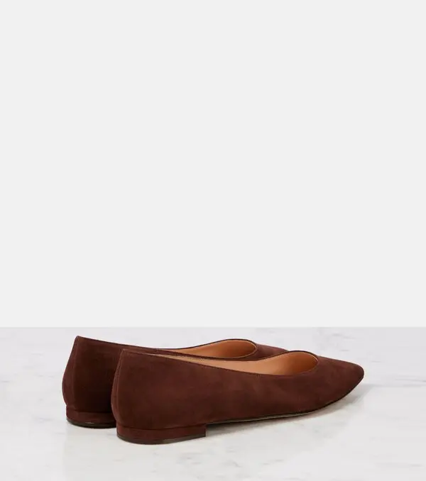 GIANVITO ROSSI Suede Ballet Flats - Brown