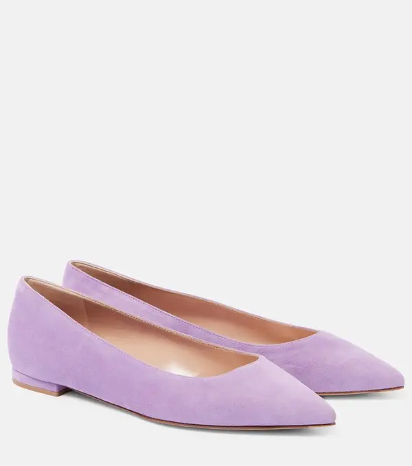 GIANVITO ROSSI Pointed Toe Flats - Purple