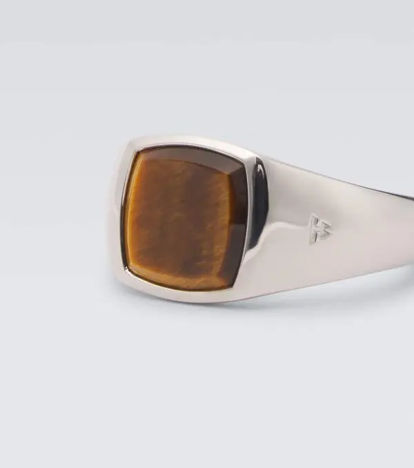 Tom Wood Kay Ring With Tiger'S Eye In Silver - 20% Off | Editorialist