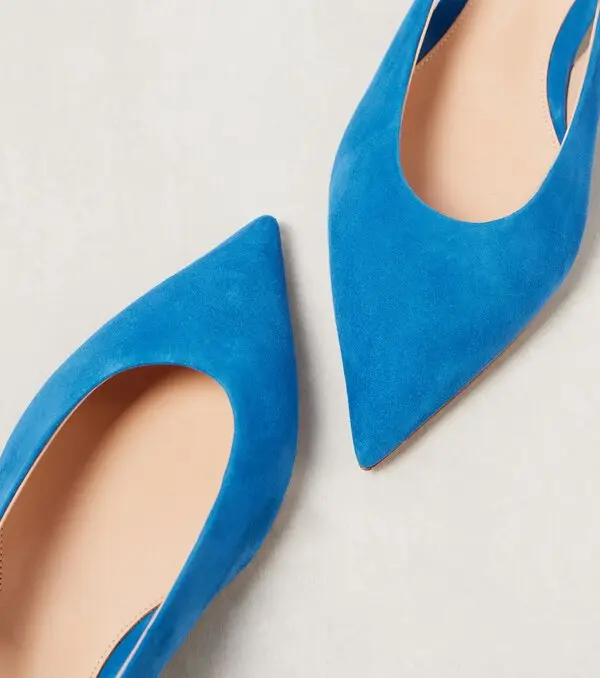 GIANVITO ROSSI Suede Slingback Flats - Blue