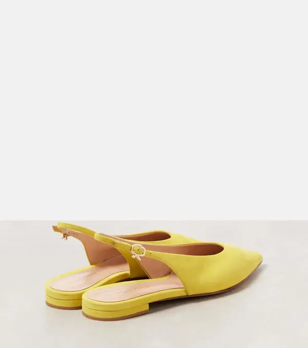 GIANVITO ROSSI Suede Slingback Flats - Yellow