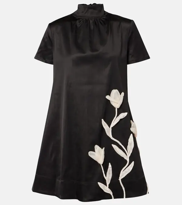 Staud Ilana Floral-appliqué Mini Dress
