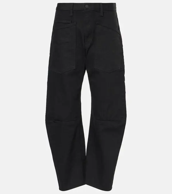 NILI LOTAN Shon High-rise Barrel-leg Jeans In Summer Wash - Black