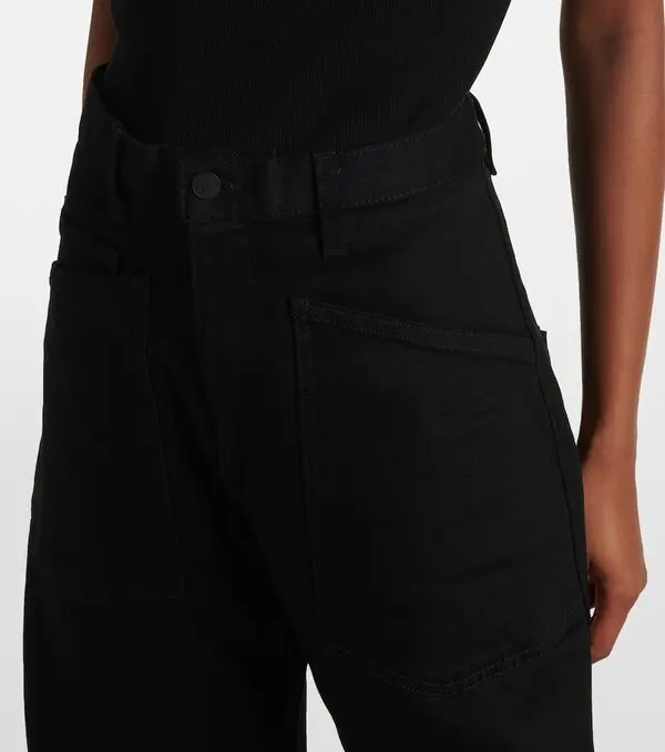 NILI LOTAN Shon High-rise Barrel-leg Jeans In Cream - Black
