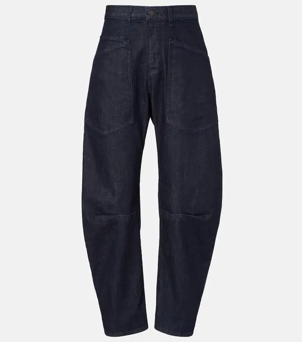 NILI LOTAN Shon High-rise Barrel-leg Jeans - Blue