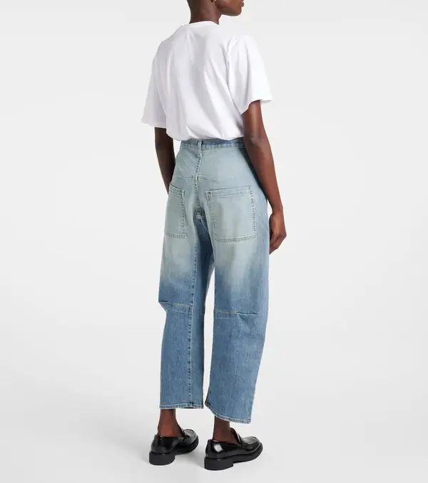 NILI LOTAN Shon High-rise Barrel-leg Jeans In Summer Wash - Blue