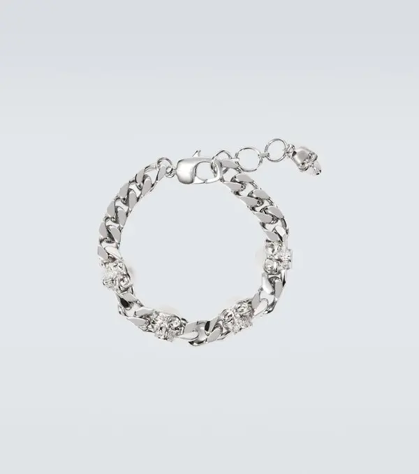 Alexander McQueen Embellished Chain Bracelet - Silver
