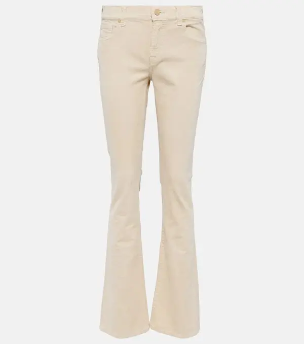 7 For All Mankind Mid-rise Flared Jeans - Beige