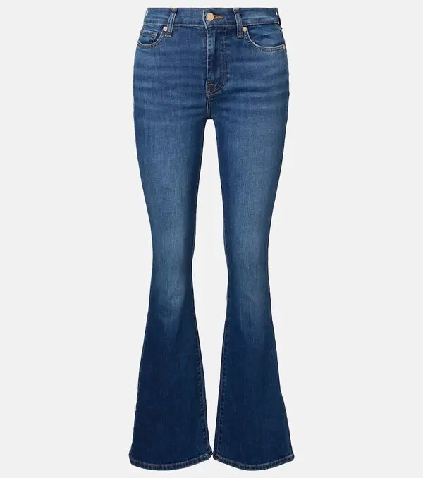 7 For All Mankind Mid-rise Flared Jeans - Blue