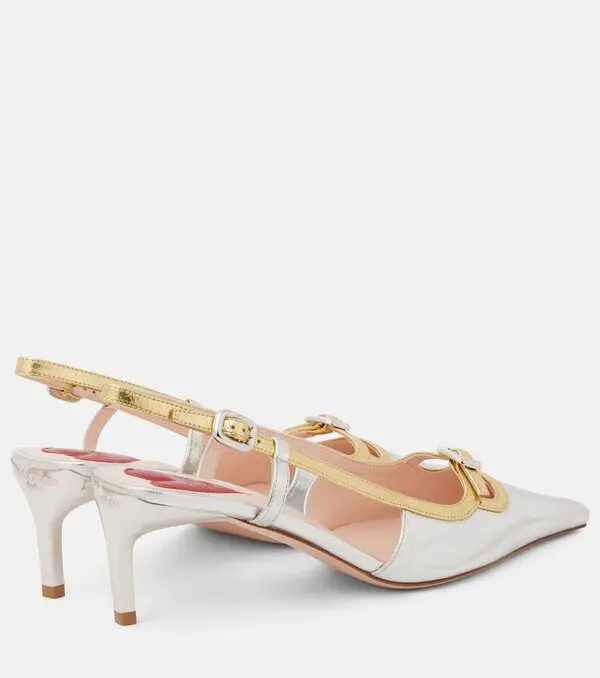 ROGER VIVIER Viv' Canard 55 Metallic Pumps - Silver
