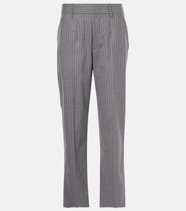 Isabel Marant Étoile Ritana Pinstripe Wool Tapered Pants - Grey