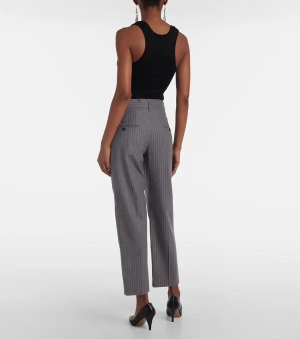 Isabel Marant Étoile Ritana Pinstripe Wool Tapered Pants