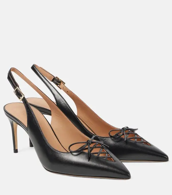 MALONE SOULIERS Trudie Leather Slingback Pumps - Black