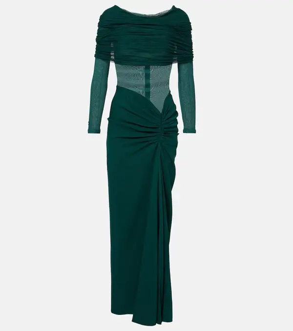 Christopher Esber Sonora Ruched Maxi Dress - Green