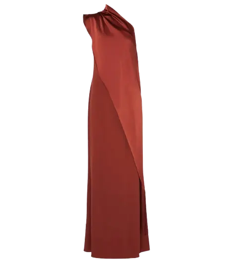 TALLER MARMO Berenson Fringed One-shoulder Gown - Orange