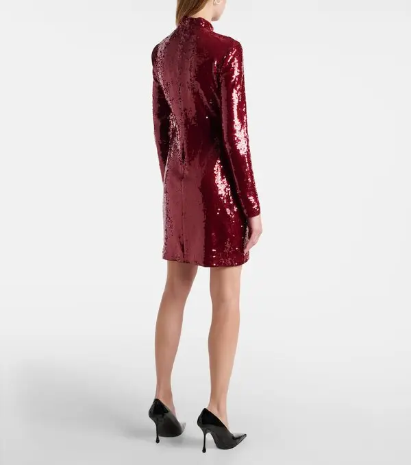 Veronica Beard Sylee Sequined Mini Dress - Red