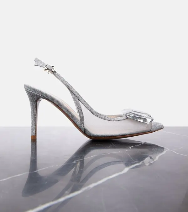 GIANVITO ROSSI Jaipur Mesh Slingback Pumps