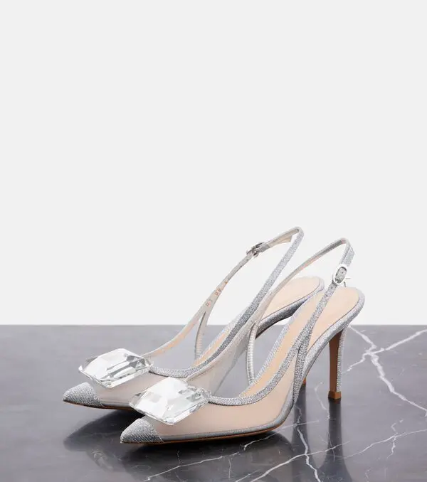 GIANVITO ROSSI Jaipur Mesh Slingback Pumps