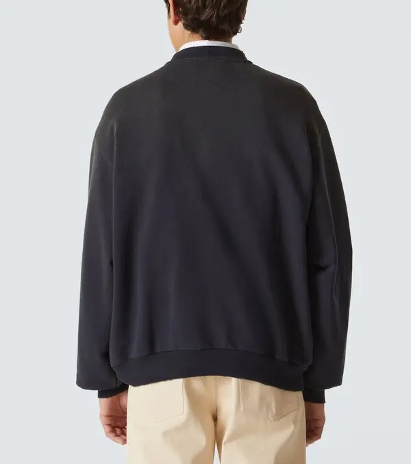 Acne Studios Logo Cotton-blend Zip-up Sweatshirt - Black