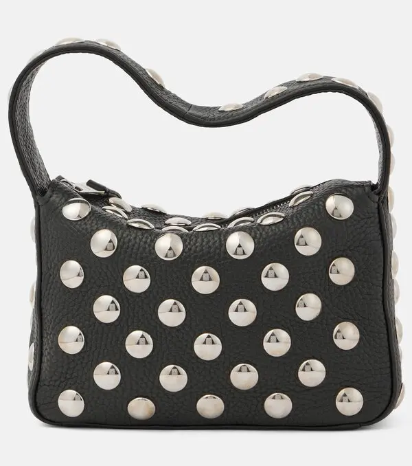 Khaite Elena Small Studded Shoulder Bag - Black