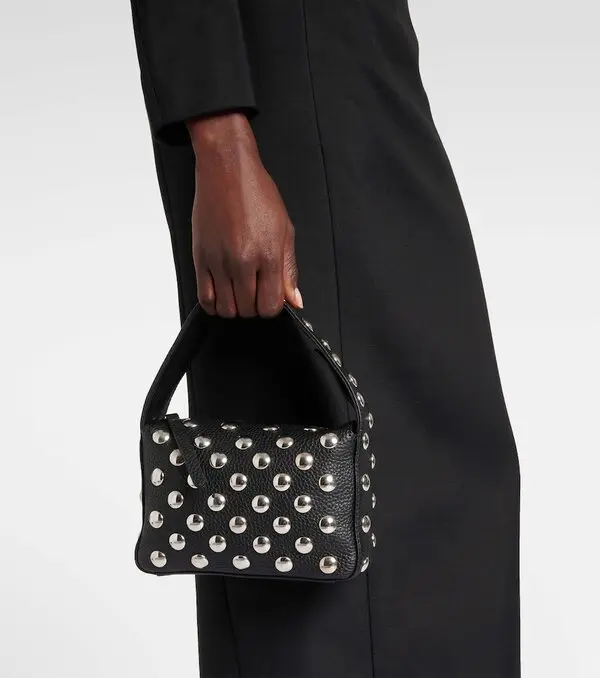 Khaite Small Studded Leather Shoulder Bag - Black