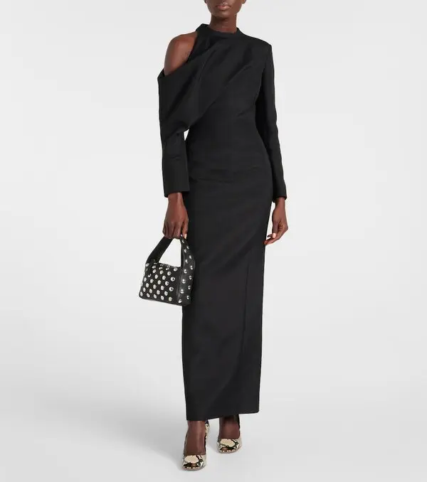 Khaite Small Studded Leather Shoulder Bag - Black
