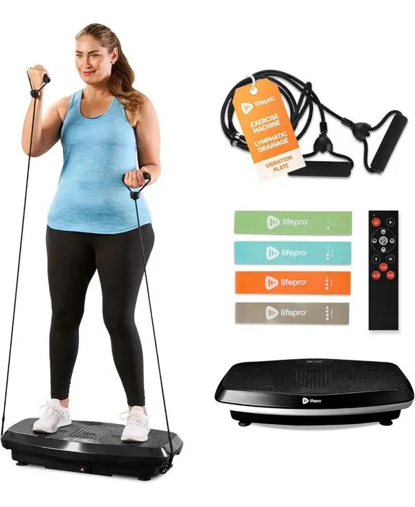 LIFEPRO Hovert 3d Vibration Plate – Dual Motor - Black