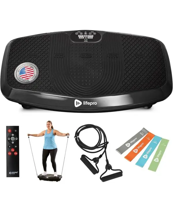 LIFEPRO Hovert 3d Vibration Plate – Dual Motor - Black