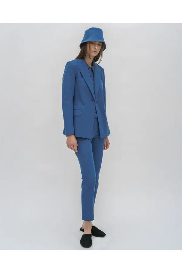 Rosetta Getty Peak Lapel Stretch Twill Jacket - Blue