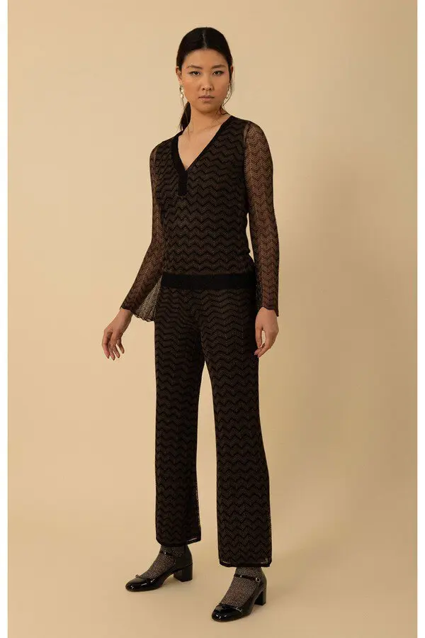 Hale Bob Angel Lurex Top - Black