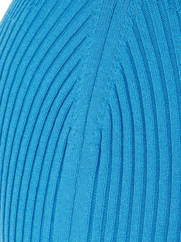 ANDREĀDAMO Ribbed Knit Pencil Skirt - Blue
