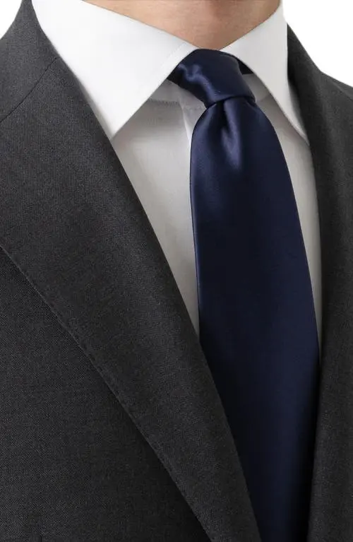 Eton Solid Silk Neck Tie - Navy