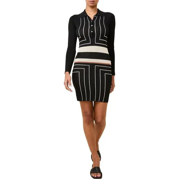 Solid & Striped The Debra Mixed Print Knit Shirtdress