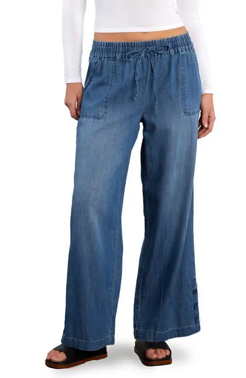 BILLY T Hero High-waist Wide-leg Pants - Denim Rr Stripes